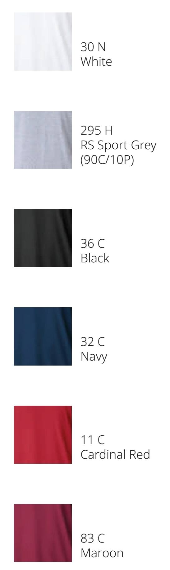 Gildan 2400 Color Chart