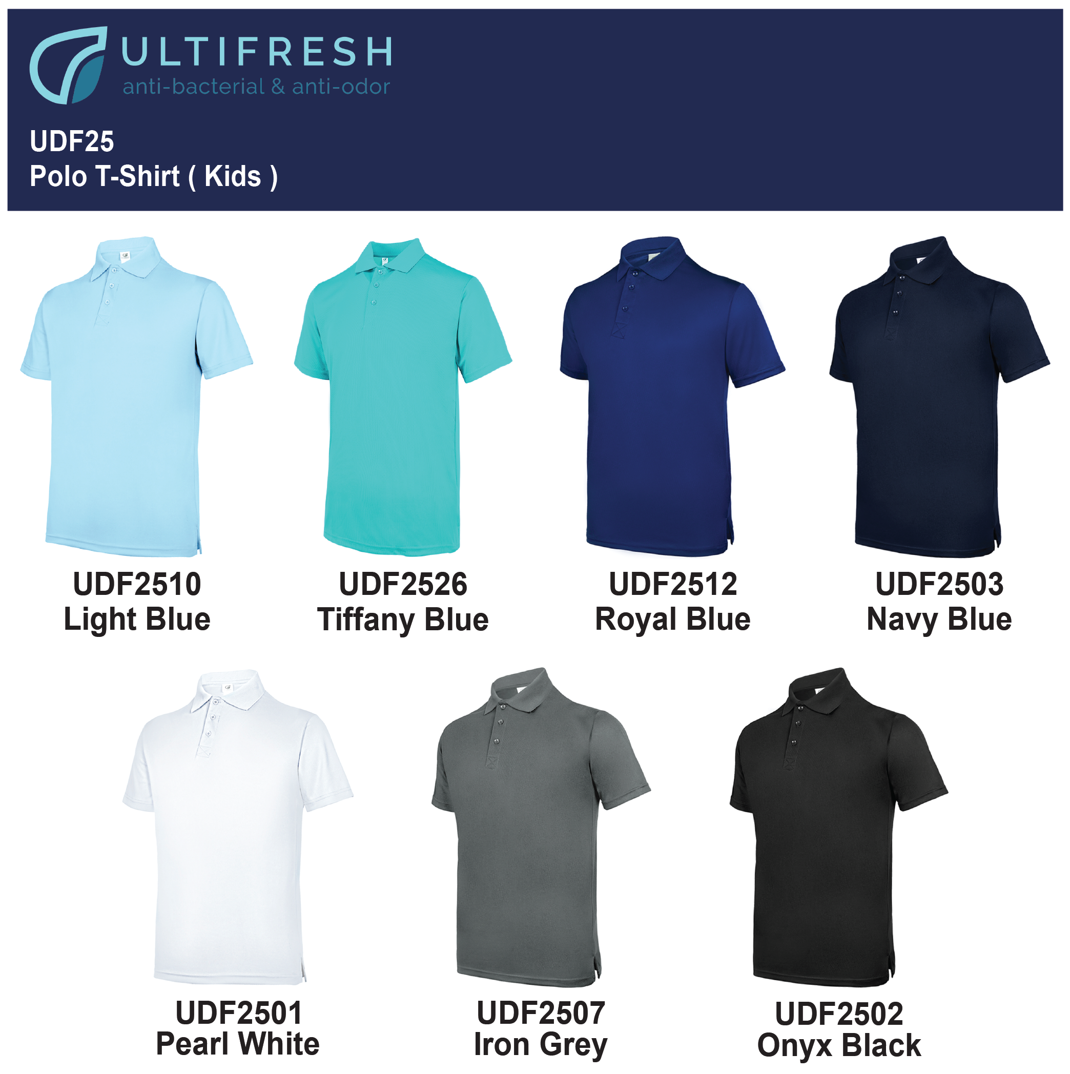 UDF25 - Ultifresh Kids Polo T-Shirt